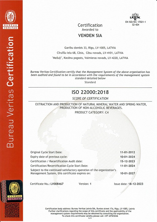 Where and how mineral water VENDEN is obtained.