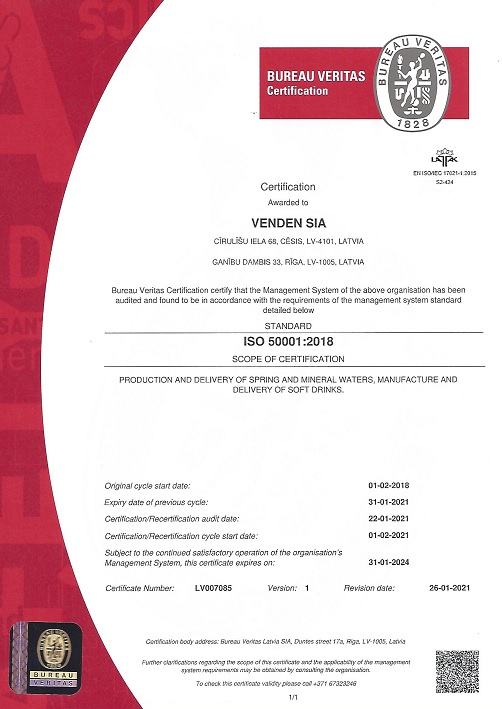 Where and how mineral water VENDEN is obtained.