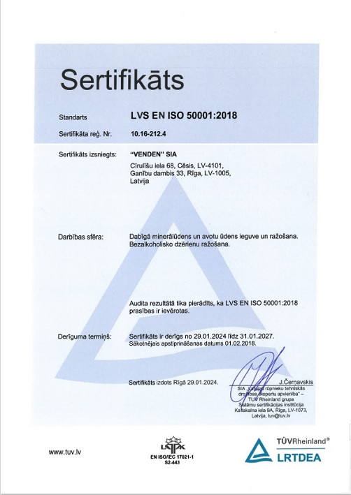 Where and how mineral water VENDEN is obtained.