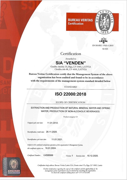 Where and how mineral water VENDEN is obtained.